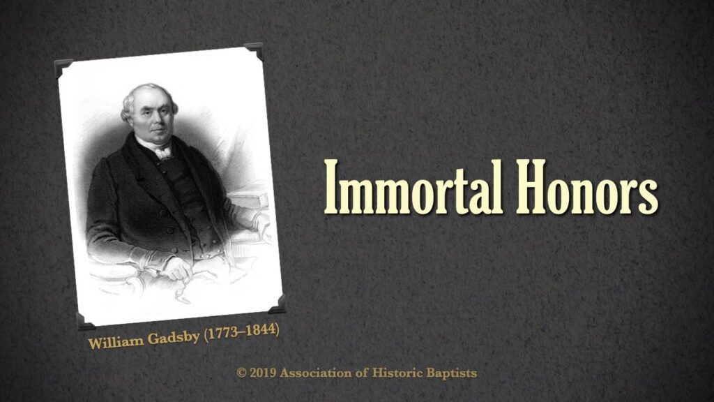 Immortal Honours – The Baptist Particular